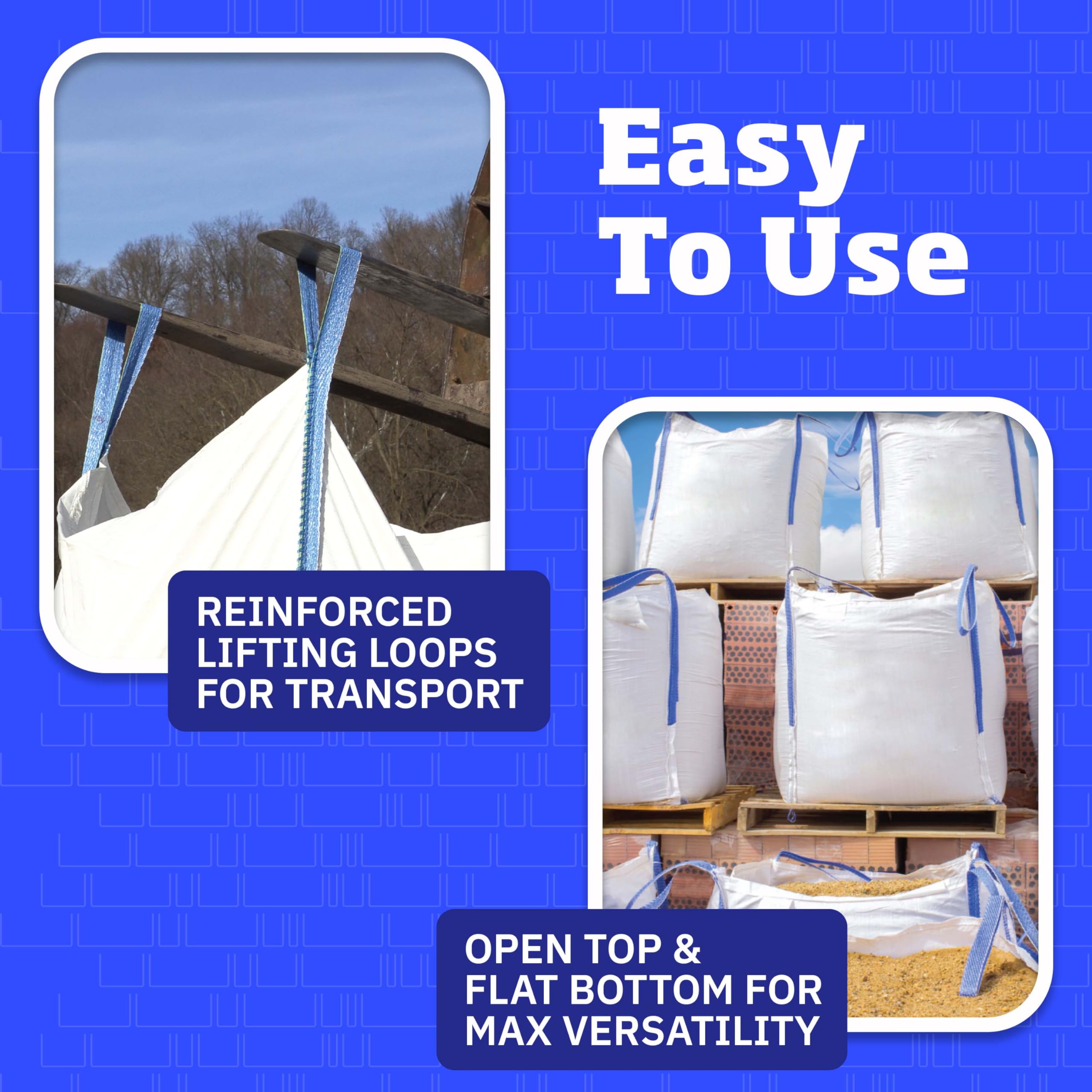 DURASACK Heavy Duty Builder's Bulk Bags 100-Gallon White Woven ...