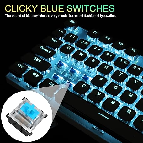 Mua Camiysn Typewriter Style Mechanical Gaming Keyboard, White Retro ...