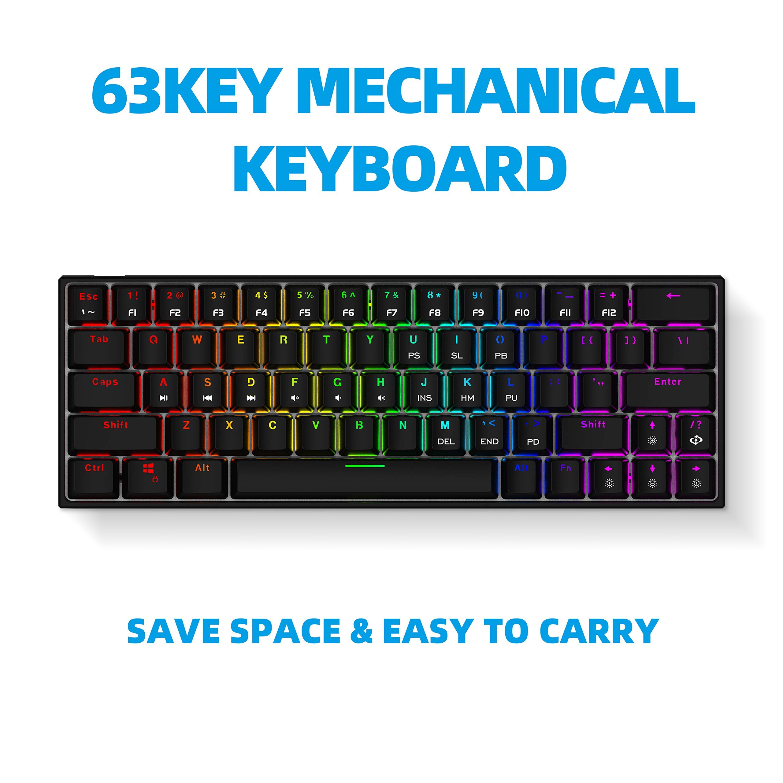 Mua Ractous RTK63 60% Mechanical Gaming Keyboard True RGB Backlit Type ...