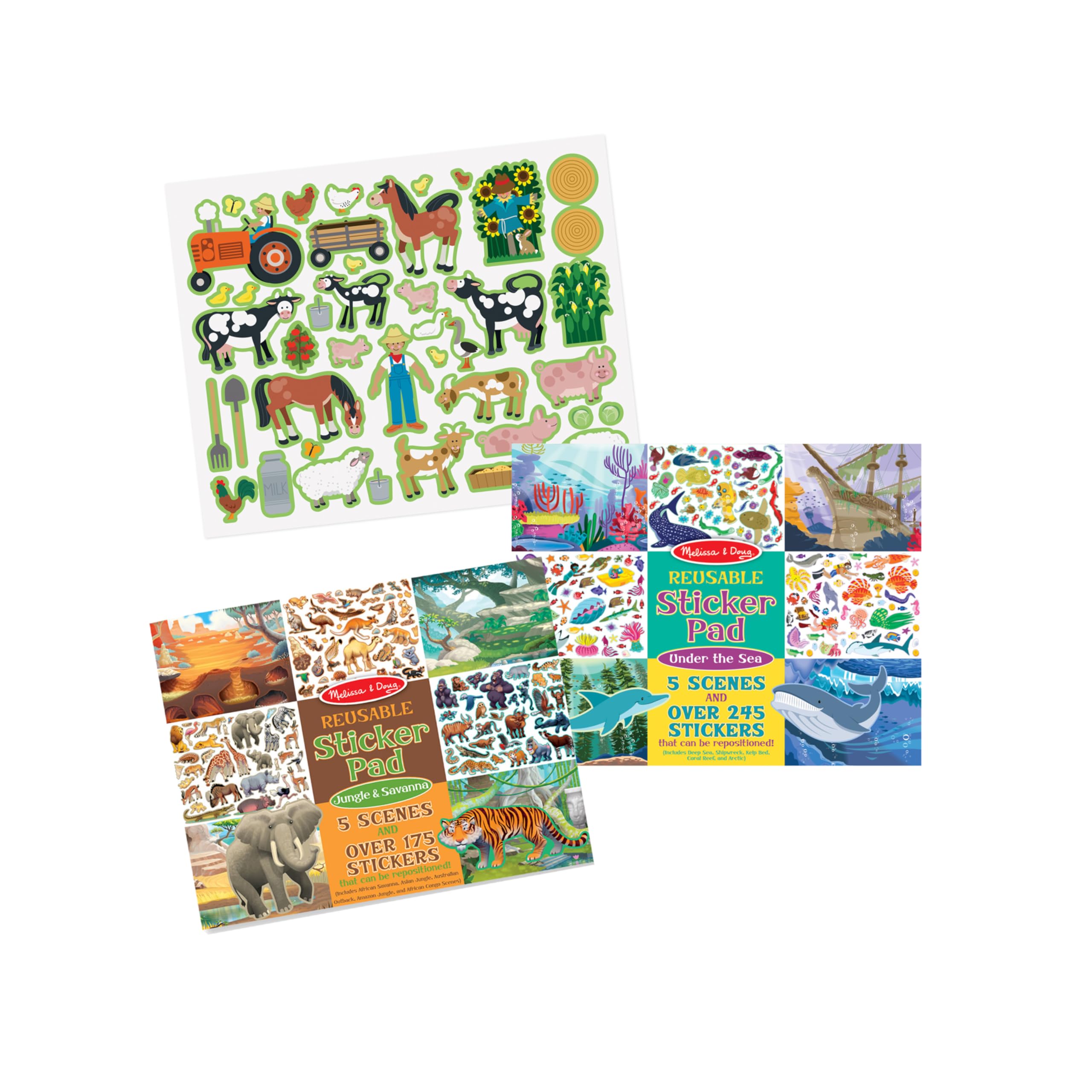Mua Melissa & Doug Reusable Sticker Pad Bundle - Jungle, Farm & Under ...