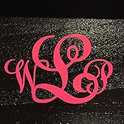 Amazon.com: 3" Monogram Letters Vinyl Die Cut Decal Sticker for Car ...
