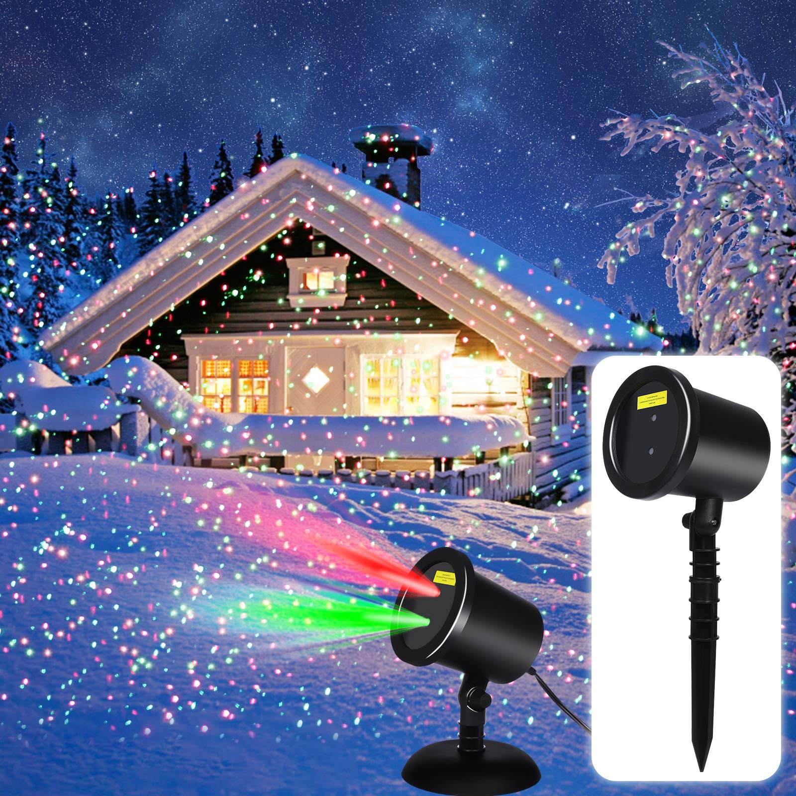 Christmas Laser Lights Projector Outdoor, Red and Green Star Spread ...