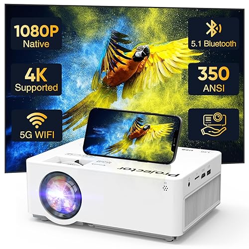 Native 1080P Projector with 5G WiFi Bluetooth, 4K Supported Home ...