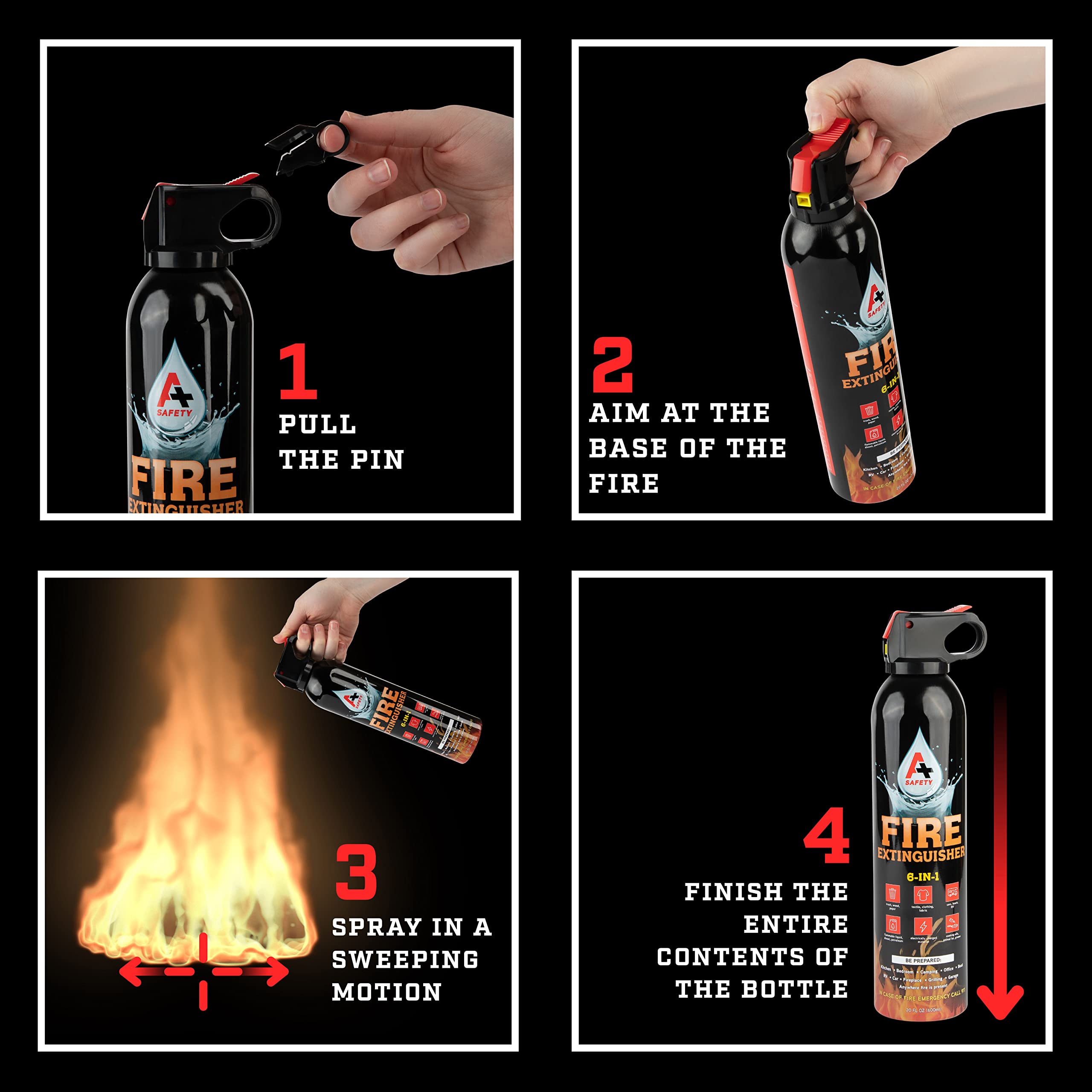 Mua A+ Safety Portable Fire Extinguisher | 6-in-1 Small Fire ...