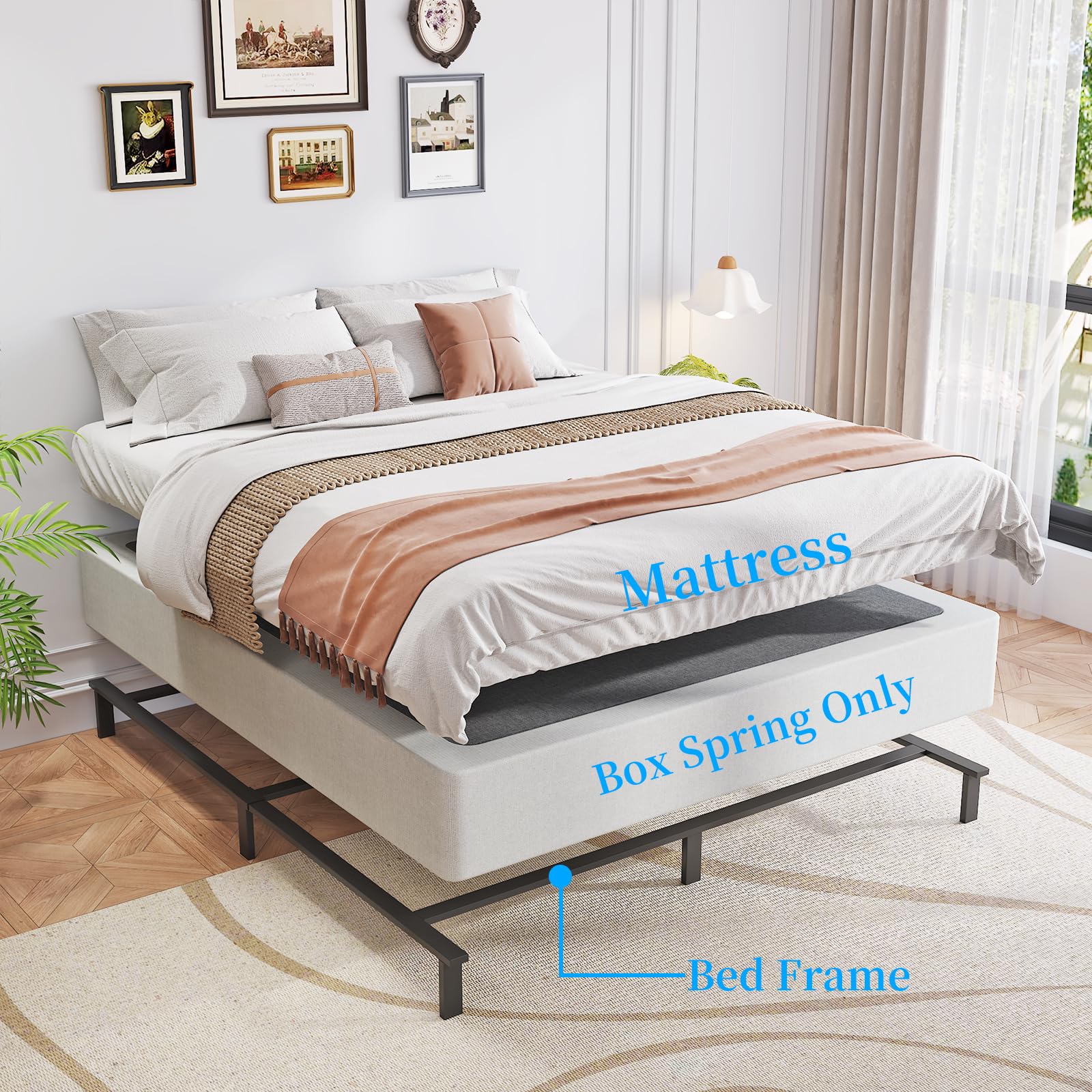 OSASET KING BOX Spring, 9 Inch Metal King Size Box Spring Only, Heavy ...