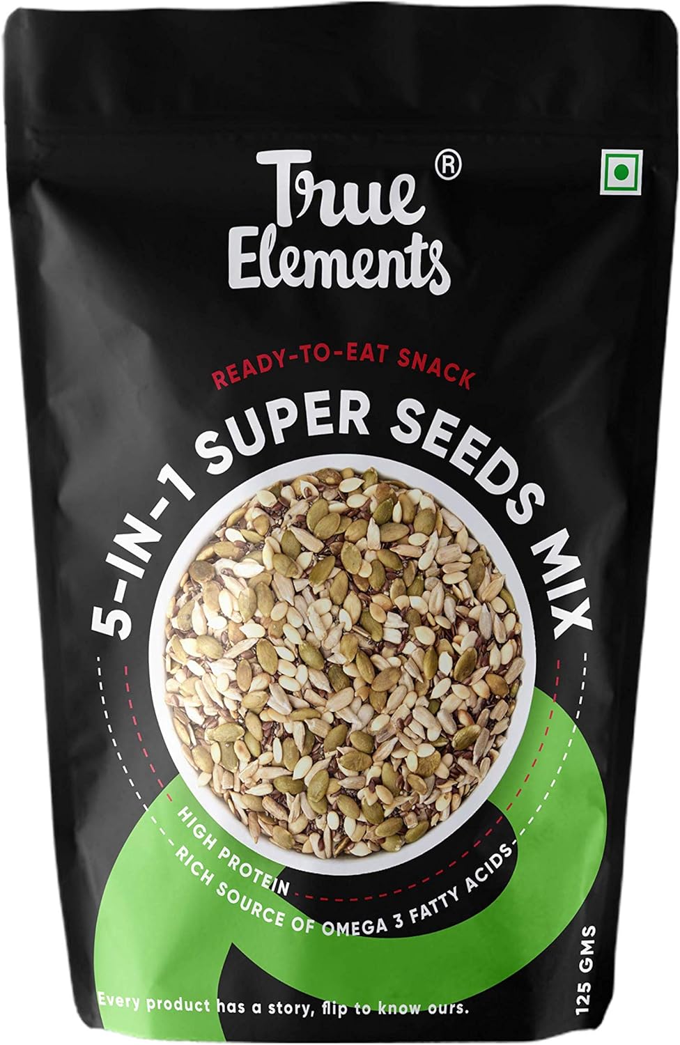 True Elements 5 in 1 Super Seeds Mix - Roasted Sunflower, Pumpkin, Flax ...