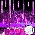 Amazon.com : JMEXSUSS Solar Meteor Shower Rain Lights, 30cm 8 Tube 144 ...
