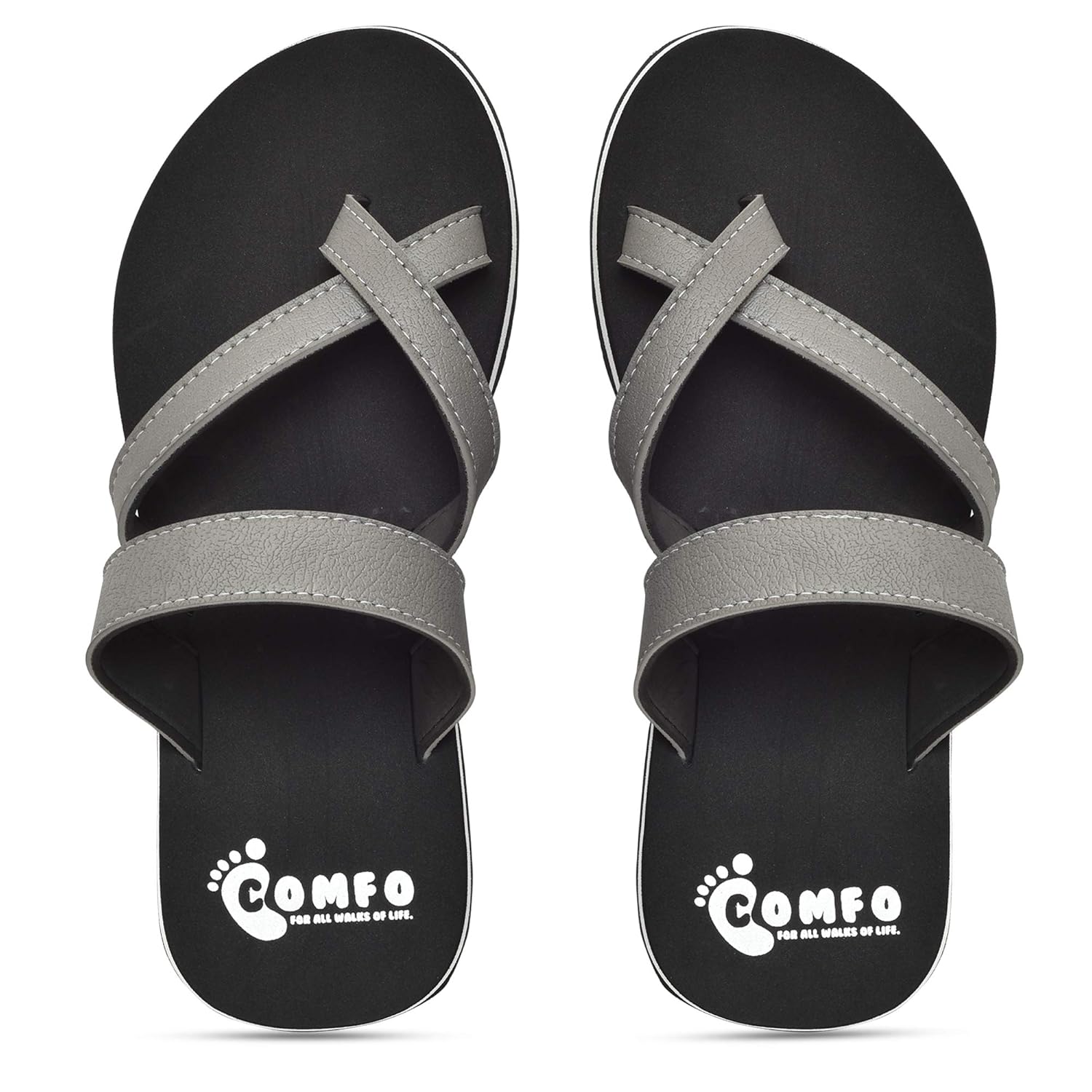 Buy COMFO Mens Indoor|Outdoor Daily Use Chappal|Slippers(Grey Base ...