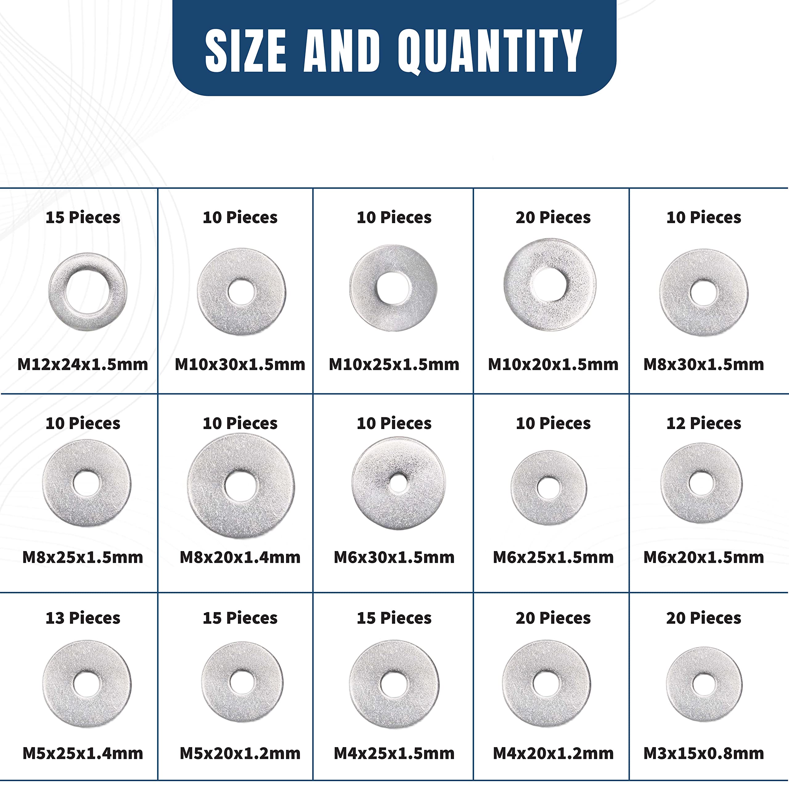 Mua Fender Washers for Screws — 225Pcs Washers Assortment, Washers for ...