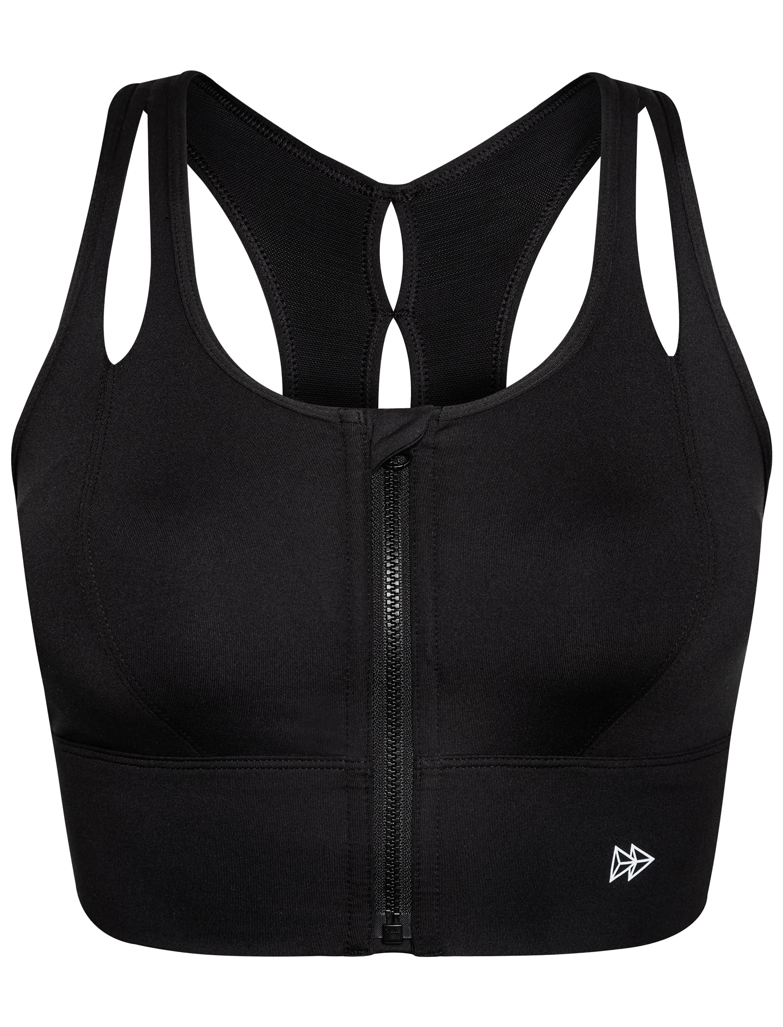 Yvette Womens Sports Bras High Impact Zip Front Sports Bra High Support ...