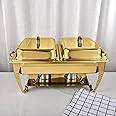 Amazon.com: HONHPD Golden Chafing Dish Buffet Set, 9 QT Stainless Steel Food Warmer - 9 Liters ...