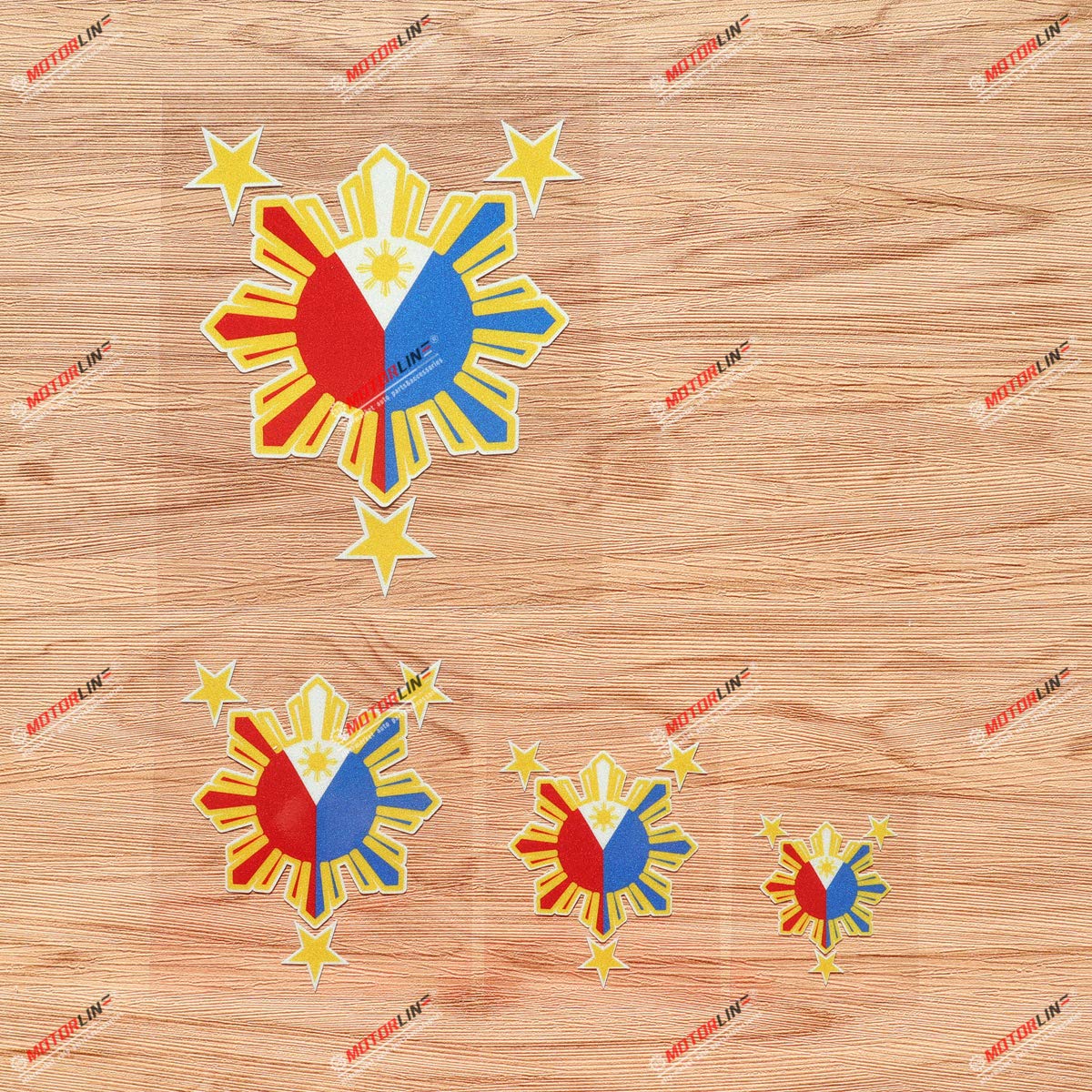 Eight-ray Sun Stars Philippines Flag Filipino Vinyl Decal Sticker - 4 ...