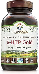 Amazon.com: Nutrigold 5-htp 100mg, 120 Vegetarian Capsules - The Gold ...