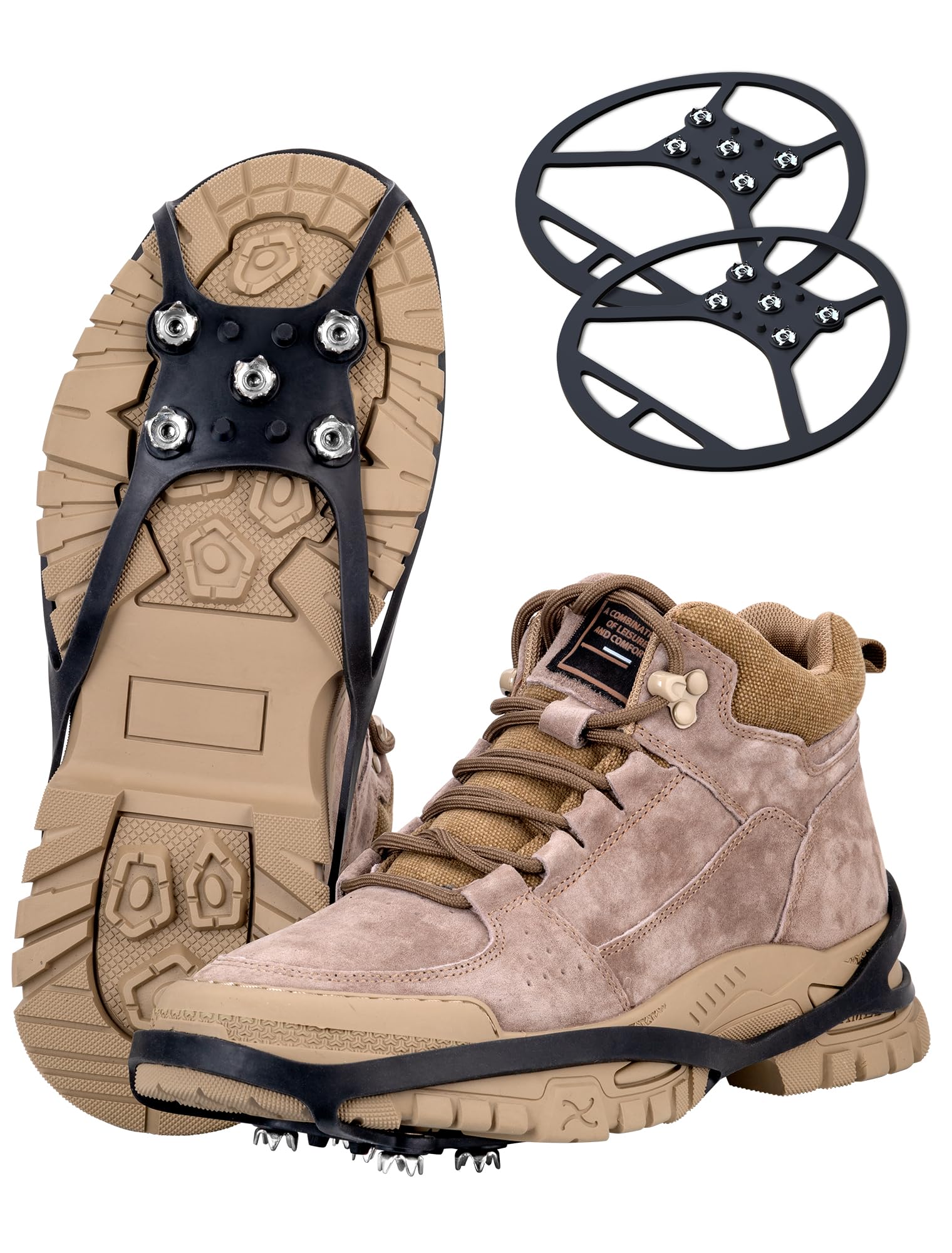 SARDVISA Skidproof Ice Cleats for Shoes and Boots (Pair), Silicone ...