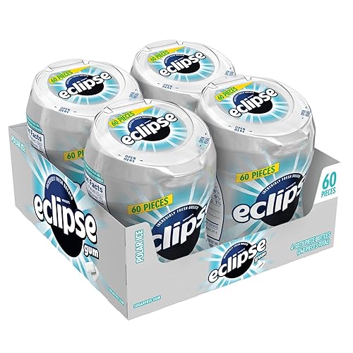 ECLIPSE Gum Polar Ice Sugar Free Chewing Gum 60-Piece Bottle (4 Pack ...