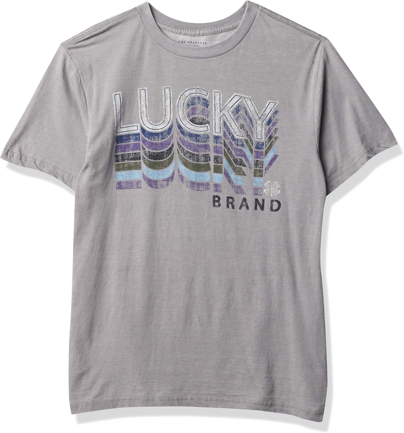 Lucky Brand Boys' Short Sleeve Logo Graphic T-Shirt, Monument, Large ...