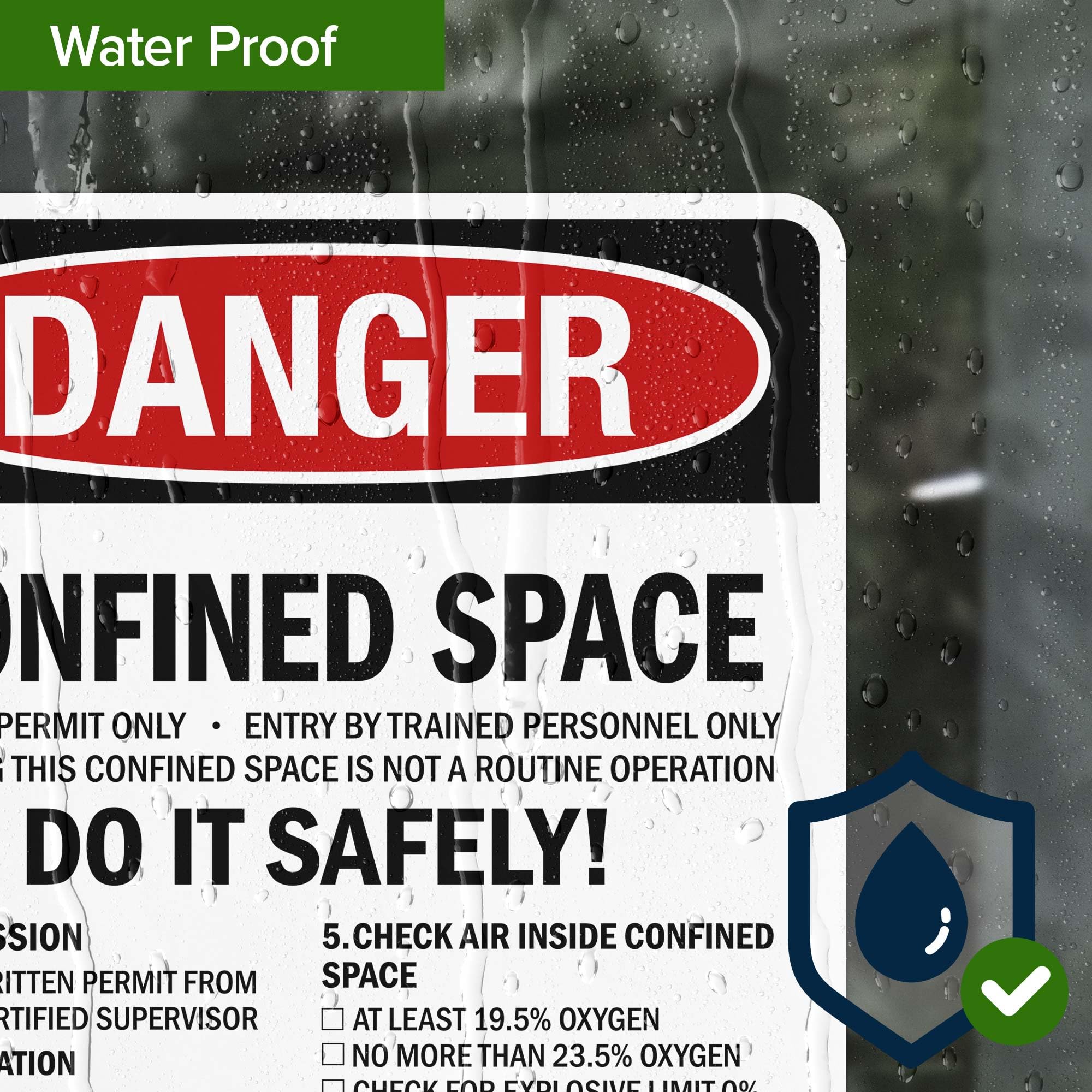 Danger Confined Space Enter By Permit Only Entry By Trained Personnel ...