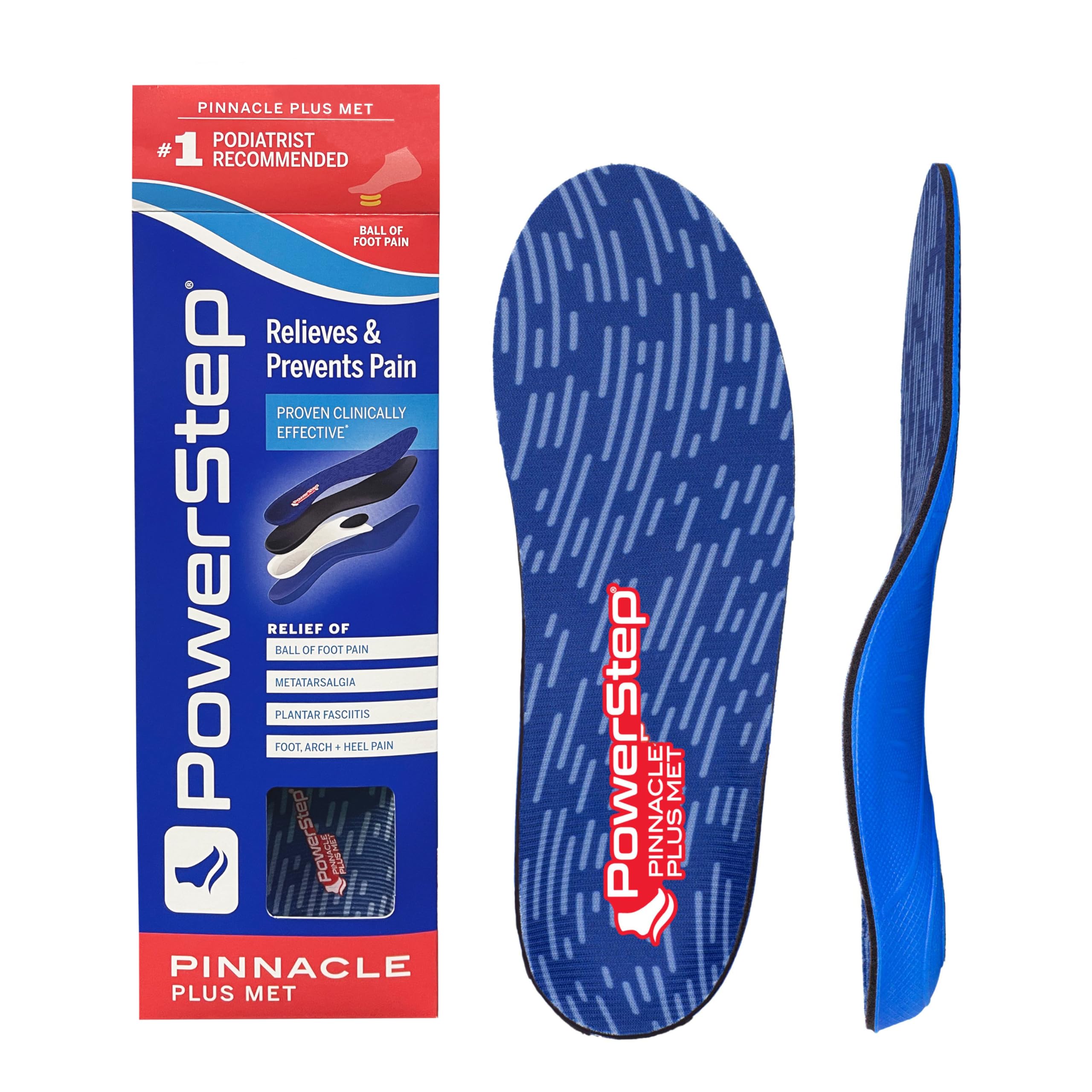 PowerStep Pinnacle Plus Ball of Foot Pain Relief Orthotics - Shoe ...