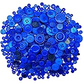Amazon.com: 1600Pcs Blue Buttons for Crafts Assorted Sizes Button Blue ...