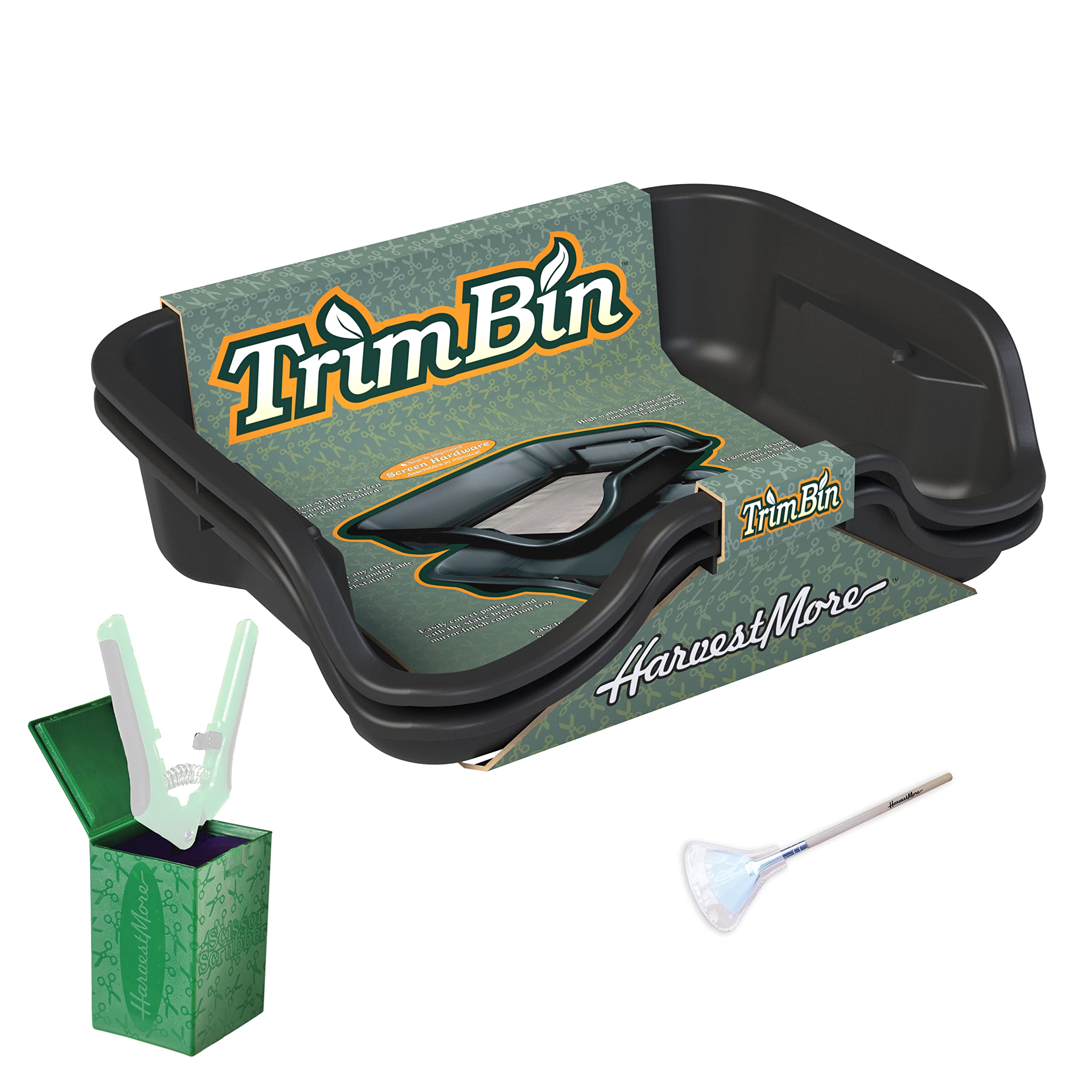 Harvest More Trim Bin Complete Kit with Scissors Scrubber Black ...