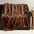 Amazon.com: Hyde Lane Faux Fur Throw Blanket - Ultra Long Pile, Luxury Fluffy Bear Brown with ...