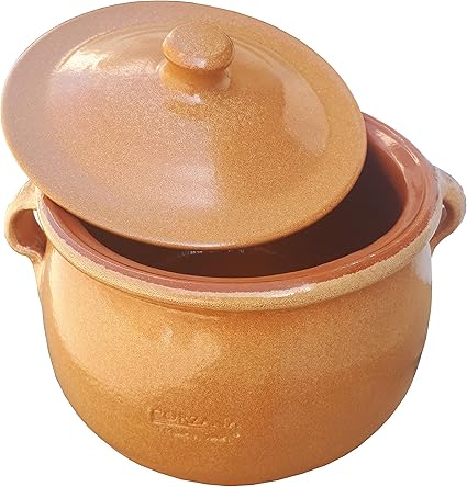 Terracotta/Pottery/Clay/Cooking Pot With Lid 18cm, 3.3Ltr: Buy Online ...