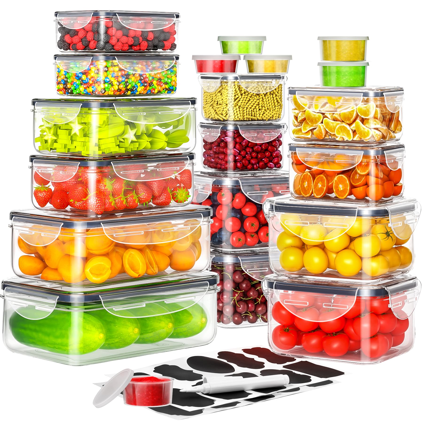 40 PCS Food Storage Containers With Lids Airtight 20 Containers 20 40 PCS Food Storage Containers With Lids Airtight 20 Containers 20