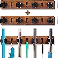 Amazon.com: 2 Pack Mop and Broom Holder Wall Mount Solid Wood Broom ...