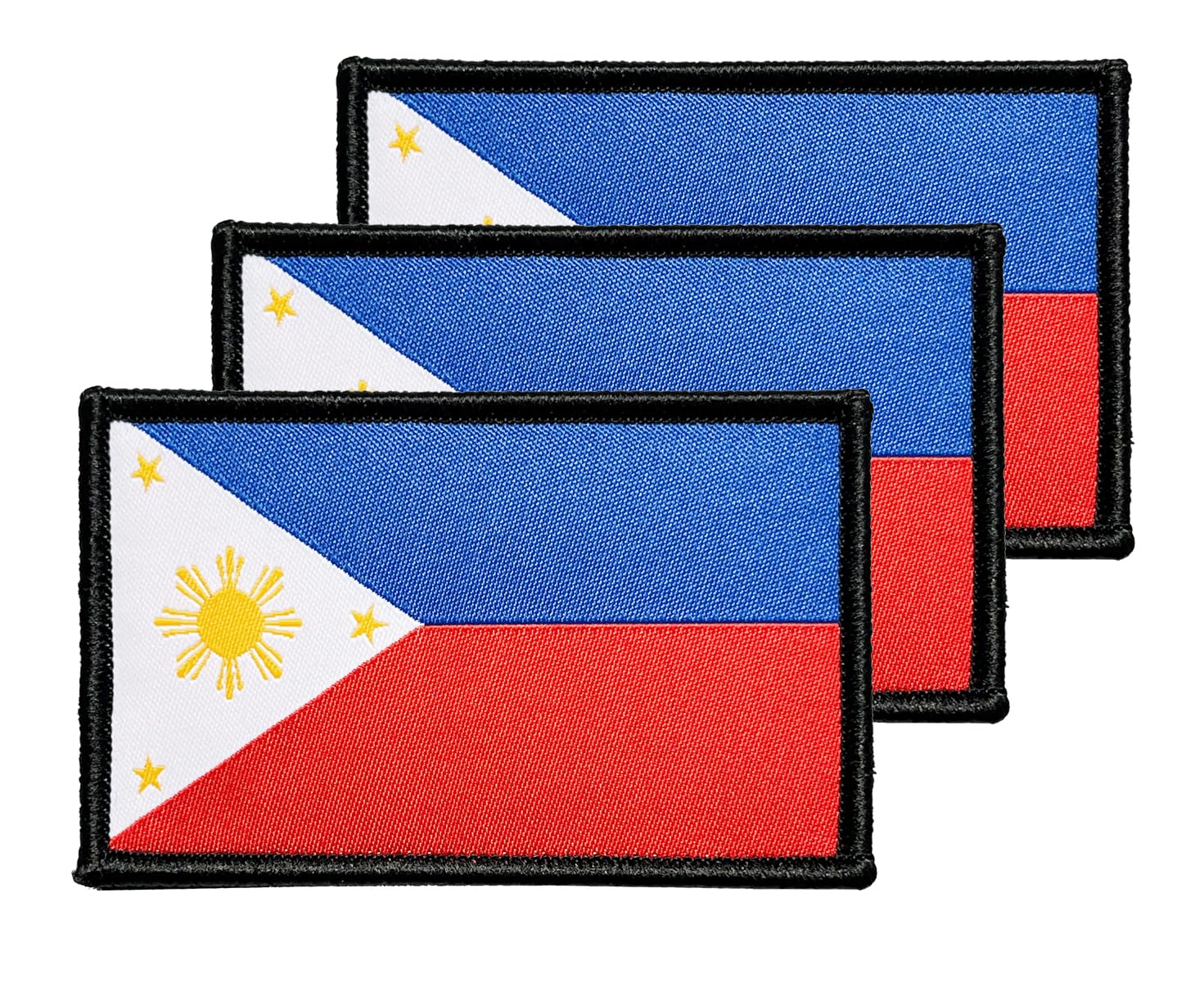 3Pcs Philippines Filipinos Flag Patch 2x3 Inch, Hook Loop Tactical ...