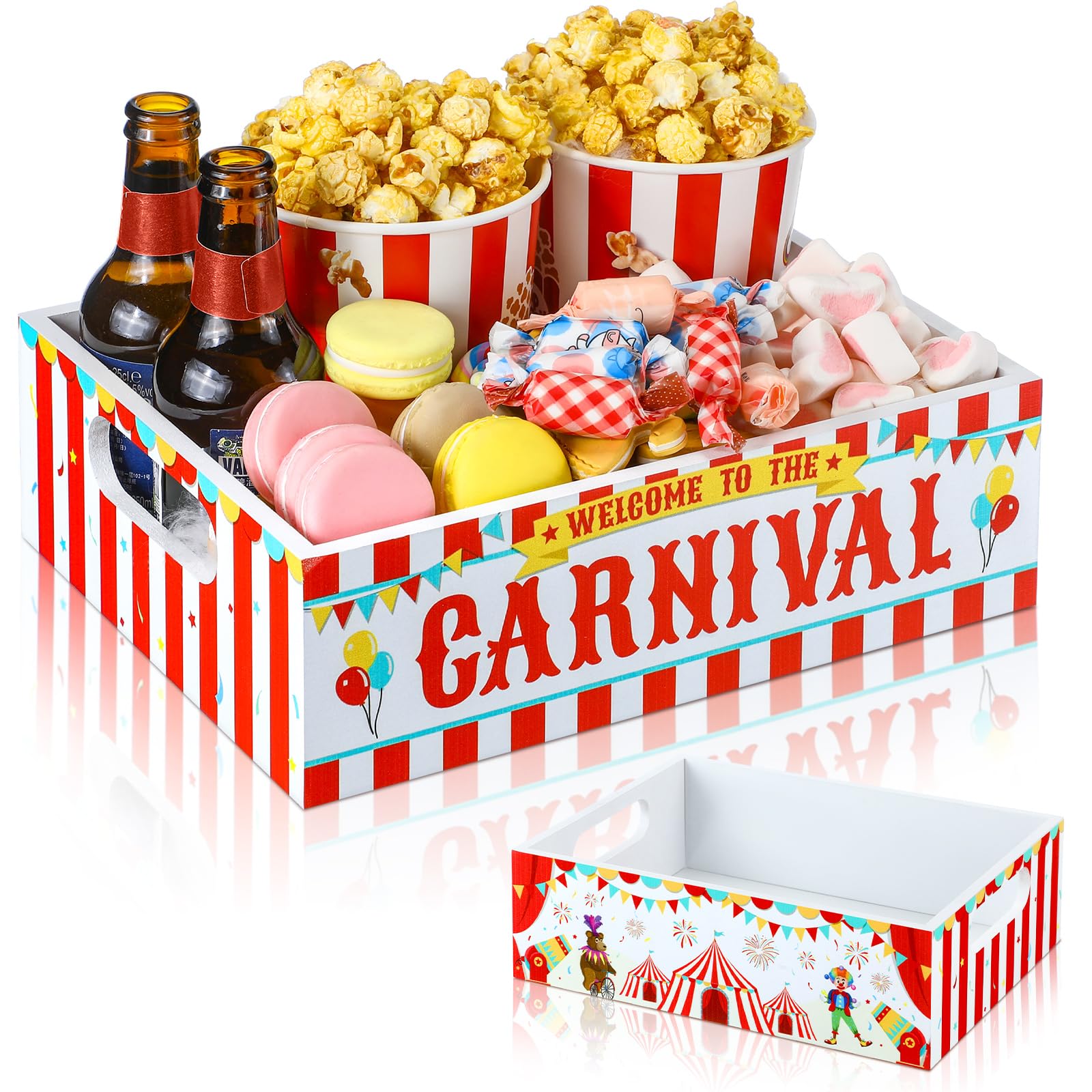 GlikCeil Carnival Food Trays Carnival Party Decorations Wooden Circus ...