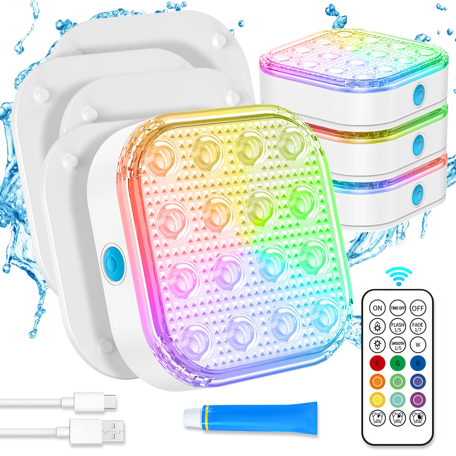 Mua Submersible LED Lights with Remote, Waterproof Underwater LED Light ...