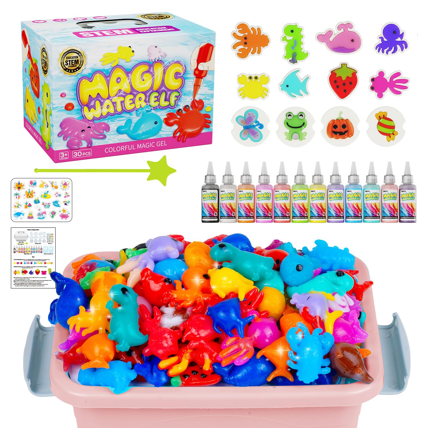Magic Water Toy Elf Kit, Water Fairy Water Gel Kit with 12 Magic Gels ...