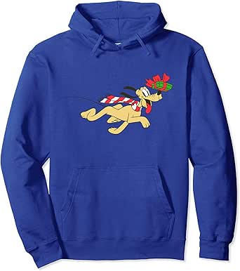 Amazon.com: Disney Vintage Pluto Running Holiday Pullover Hoodie: Clothing