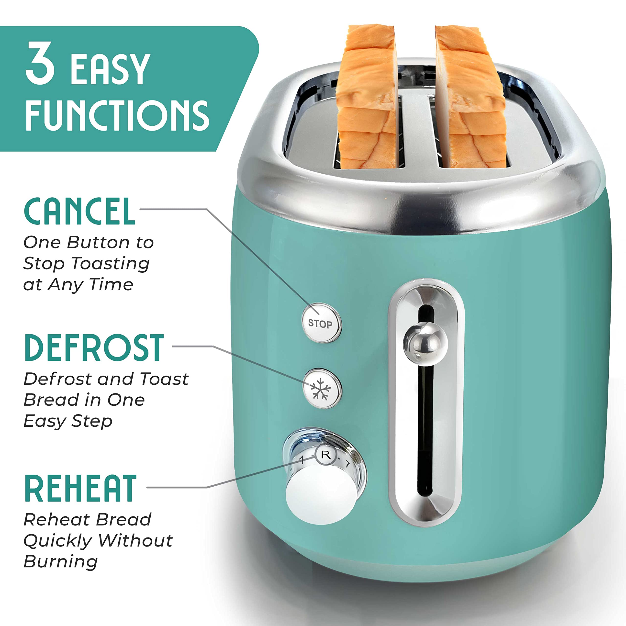Mua Mueller Retro Toaster 2 Slice with 7 Browning Levels and 3 ...