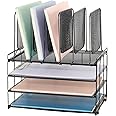 Amazon.com: AUPSEN 3 Tier Desk File Organizer with 5 Section Vertical ...