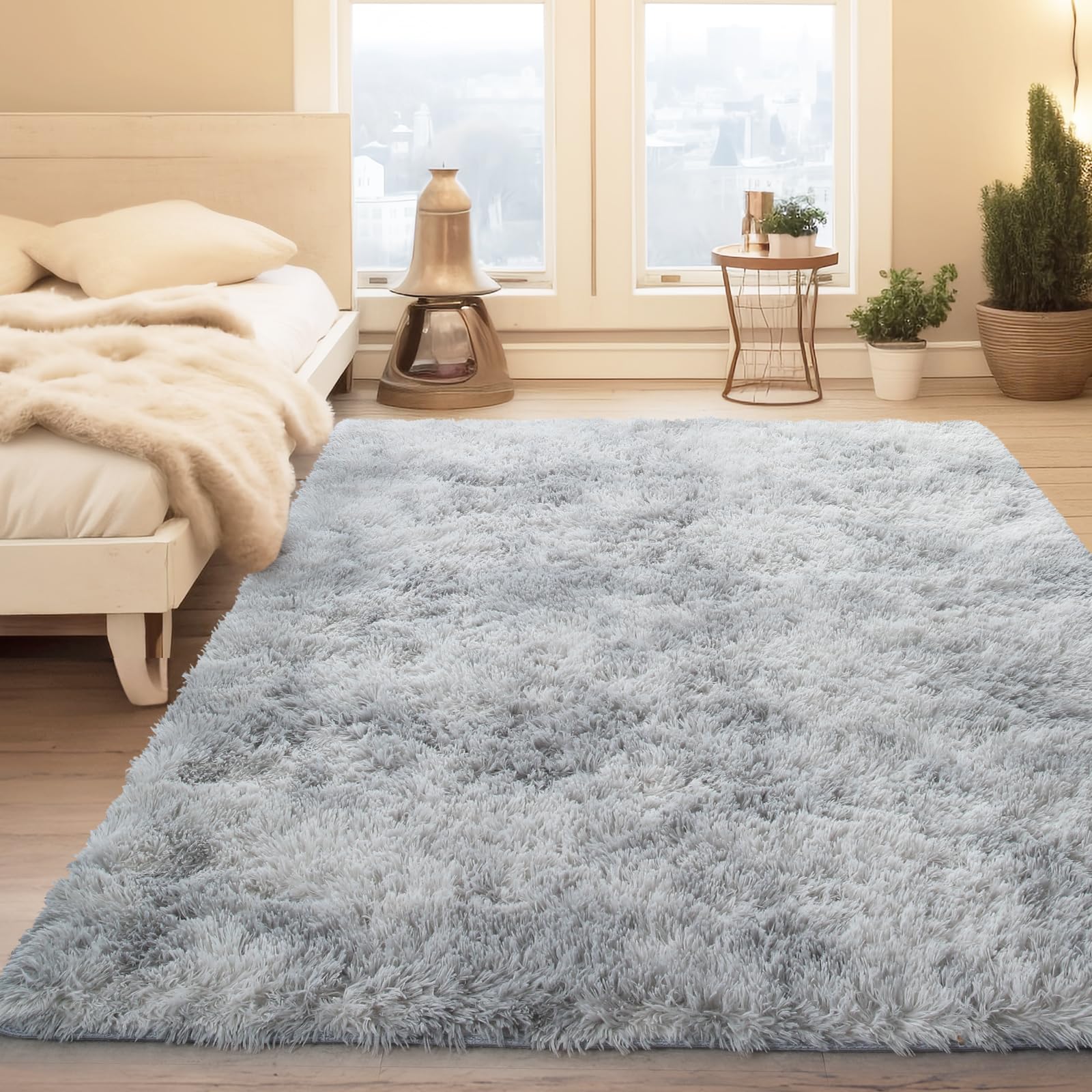 Memfeni Luxury Fluffy Area Rugs, Super Soft Shaggy 6x9 Feet Rug for ...