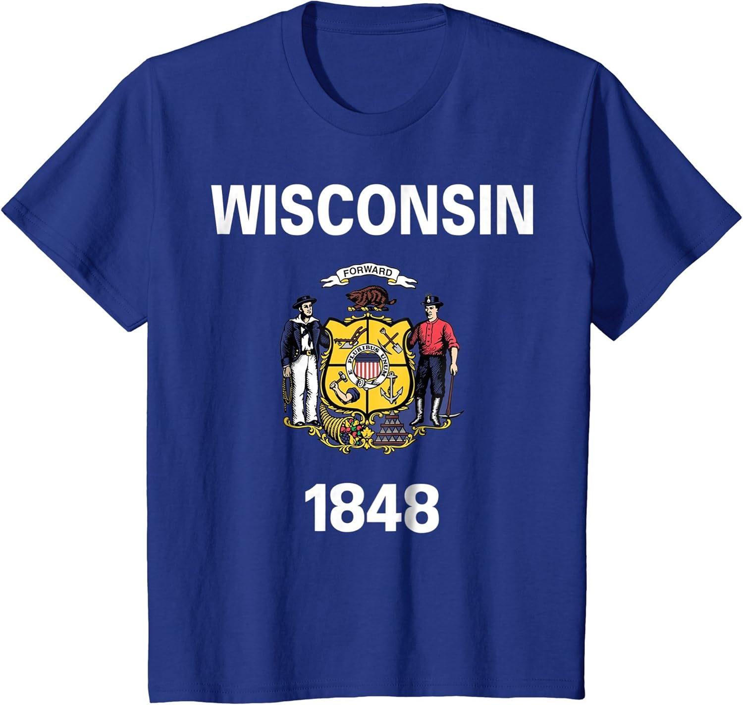 Amazon.com: Wisconsin WI state Flag USA T Shirt: Clothing