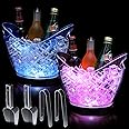 Amazon.com: 6 Pcs LED Ice Bucket Bulk with Scoop and Tongs 4L LED Light ...