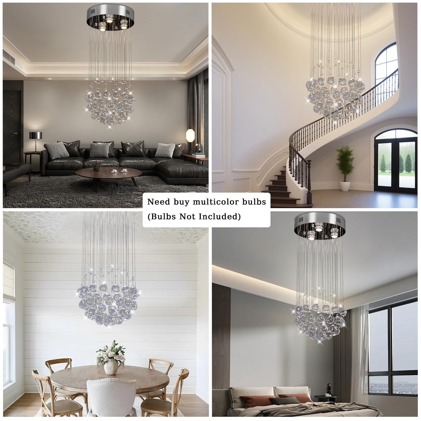 Cainjiazh Raindrop Chandeliers Pendant Light Flush Mount Chandelier ...
