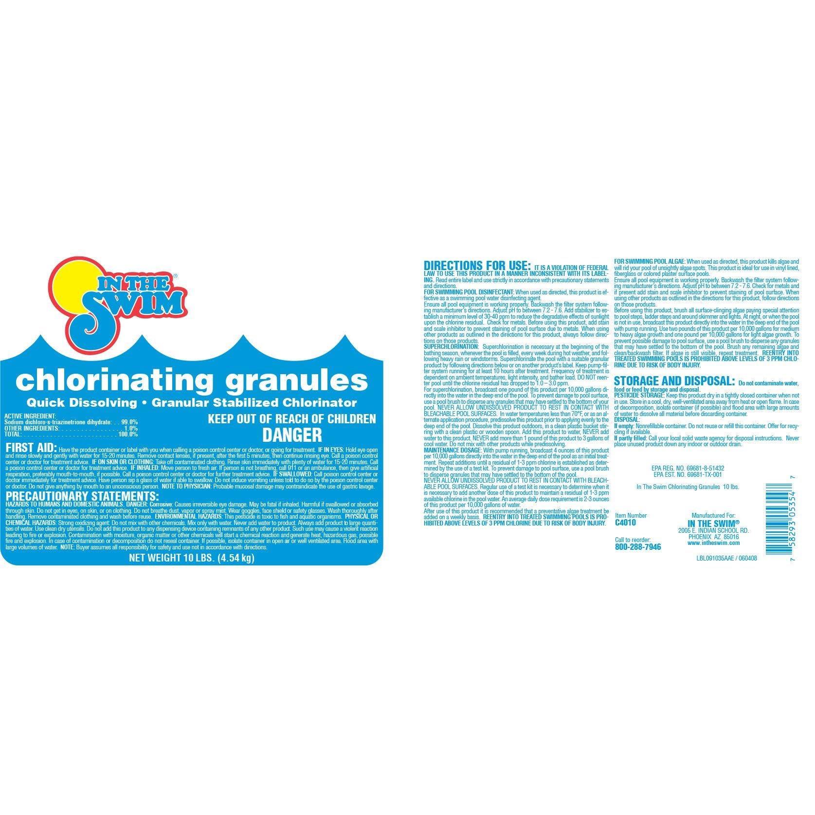 Mua In The Swim Sodium Dichlor Chlorine Shock Granules for Sanitizing ...