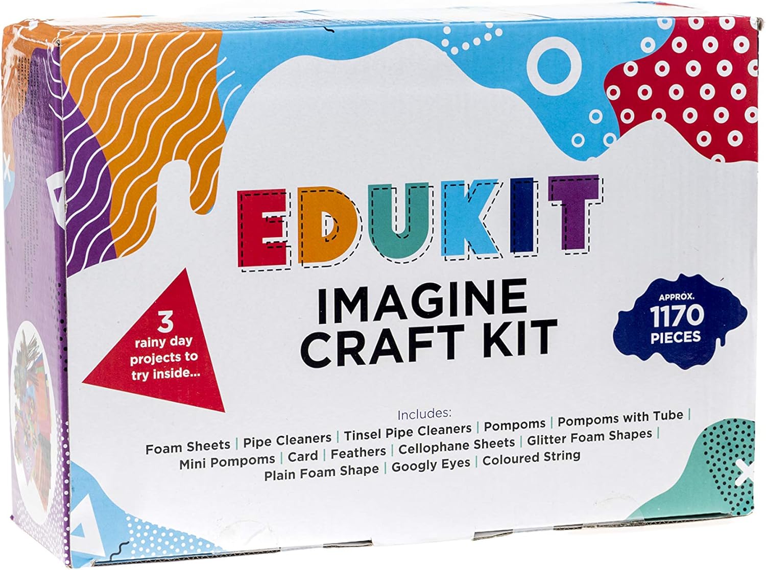 edukit Imagine Arts and Crafts for Kids, 1,170 Pieces, with 3 Fun ...