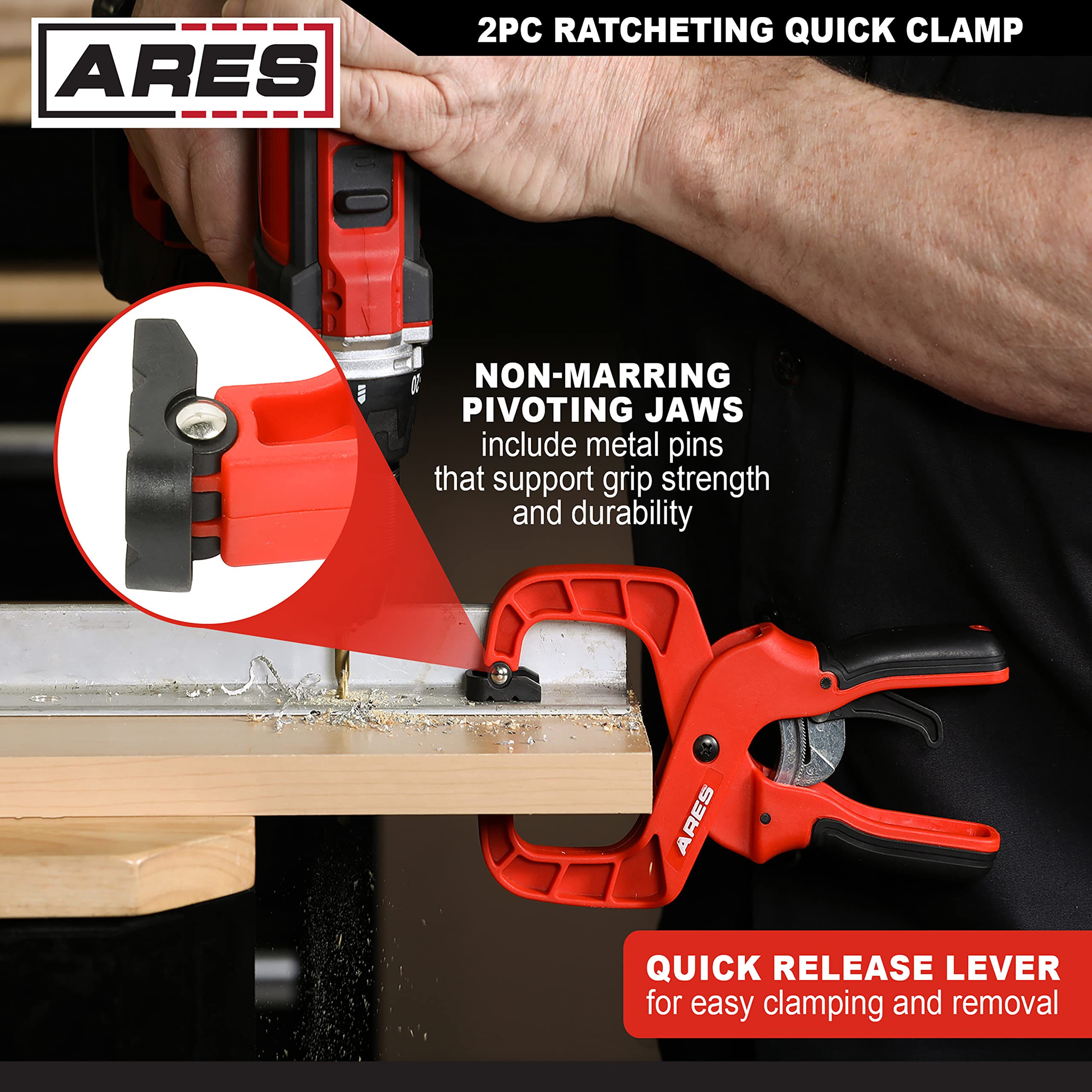 Mua 32006 – 2-Piece 5-Inch Ratcheting Quick Clamp Set - 1-1/4-Inch Jaw ...