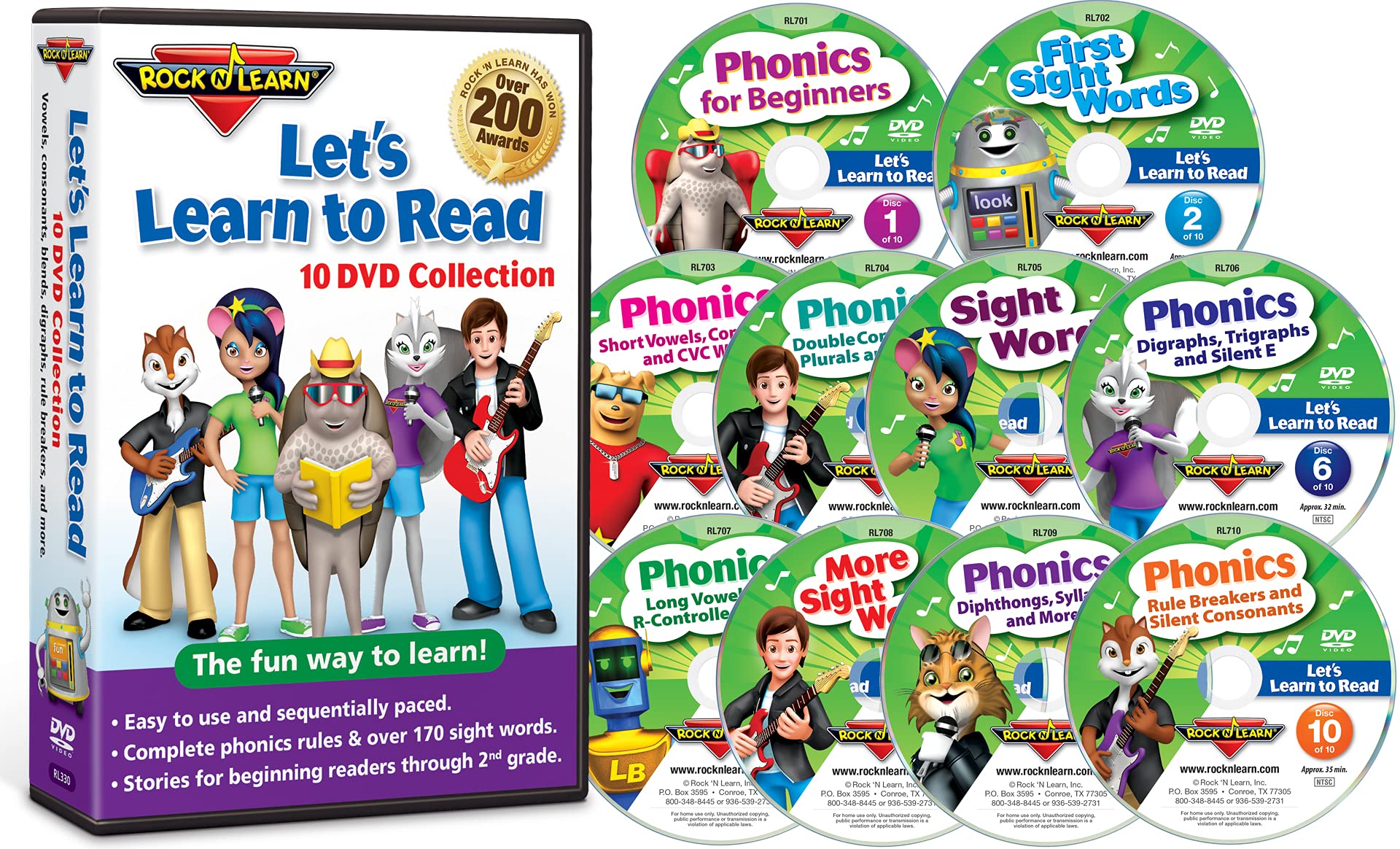Mua Let’s Learn to Read 10 DVD Collection by Rock ‘N Learn (170 sight ...