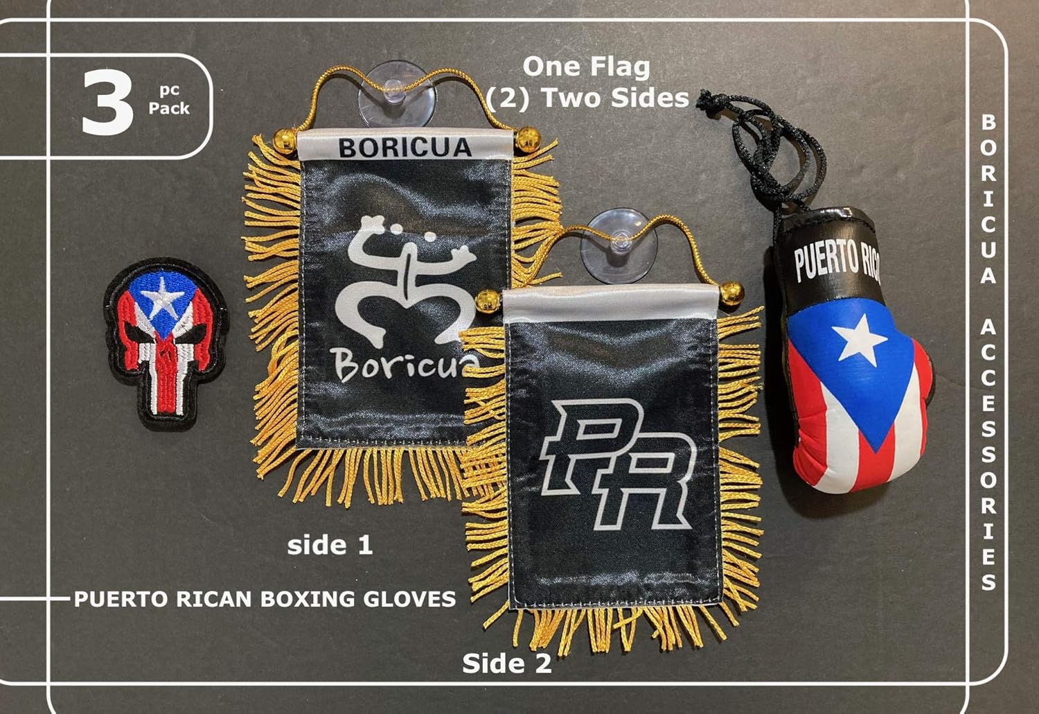 Amazon.com: Puerto Rico Boxing Gloves Flags for Cars Accessories ...