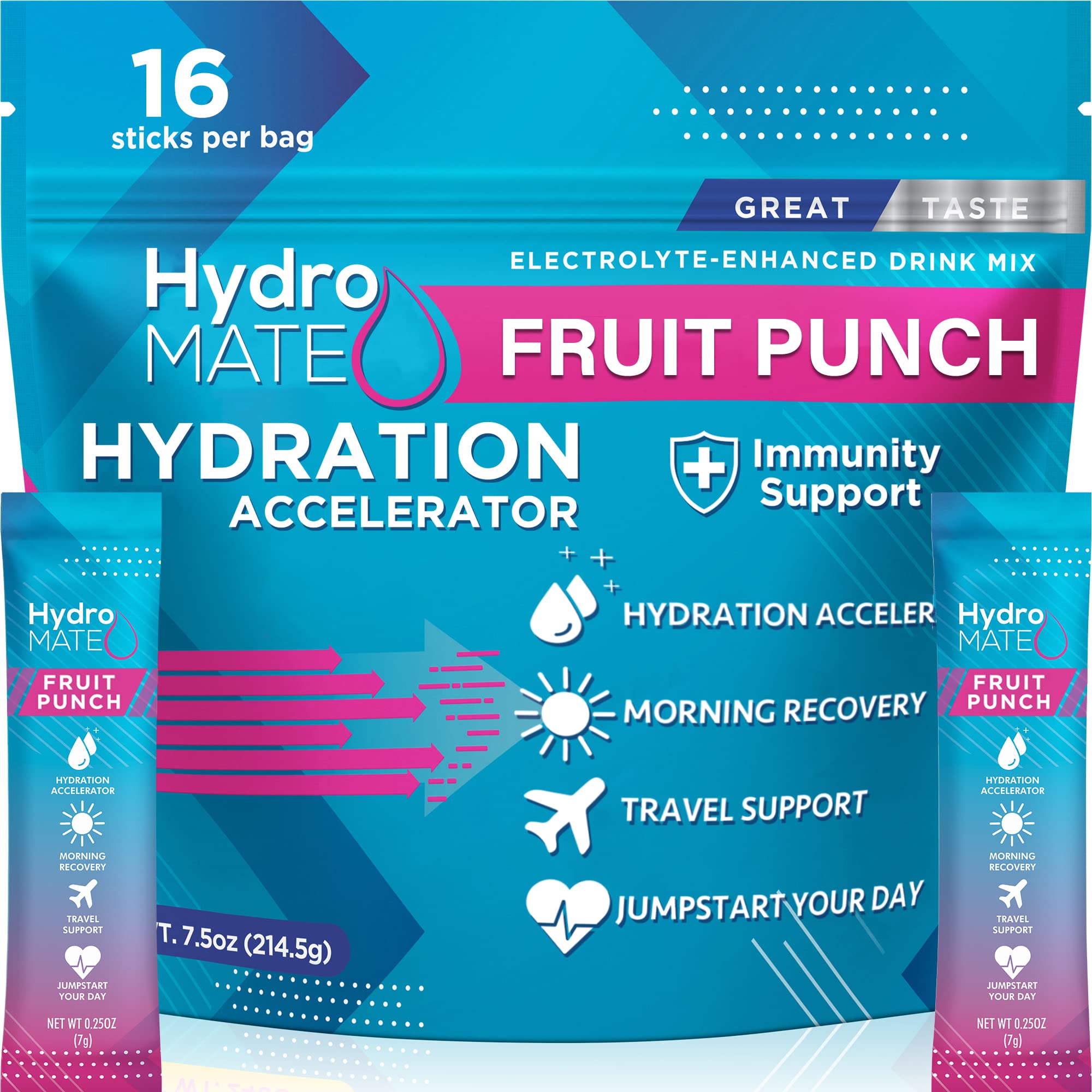 Mua HydroMATE Electrolytes Powder Packets Fruit Punch Low Sugar ...
