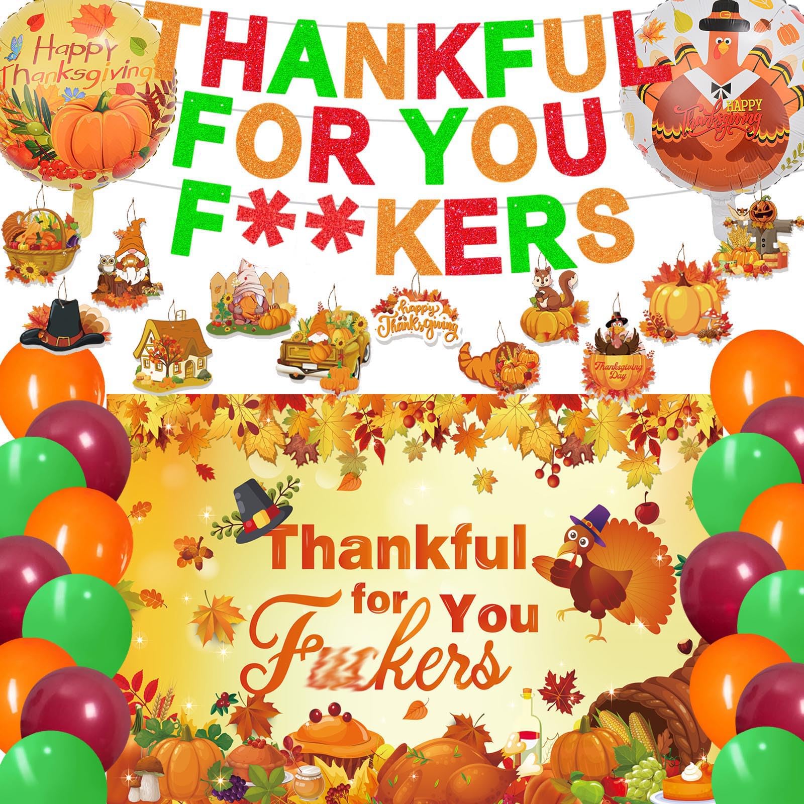 Thankful for You Banner Friendsgiving Party Decorations Thankful for ...