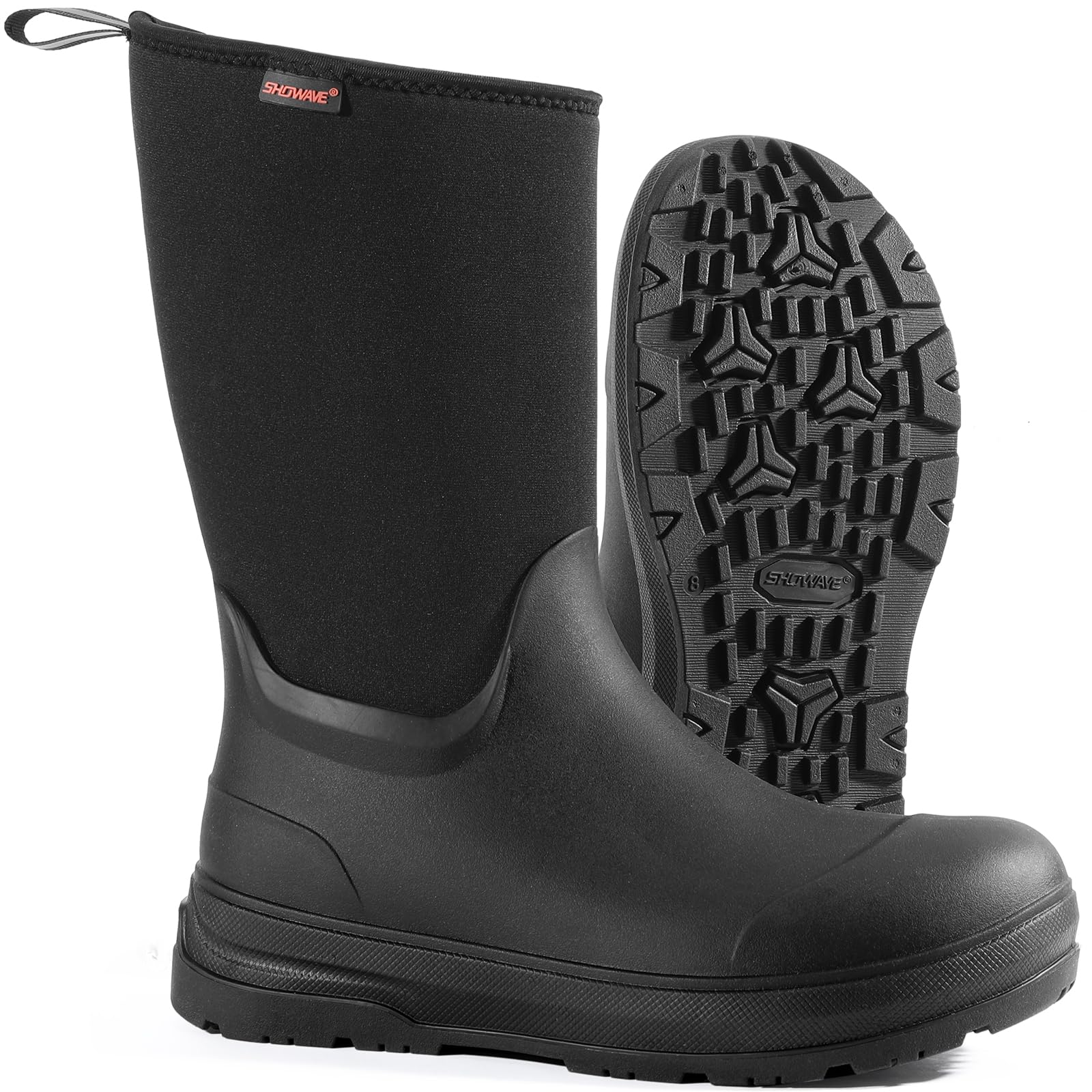 Showave Men's Ultra-Tough Rubber Work Boots Waterproof Rain Footwear ...