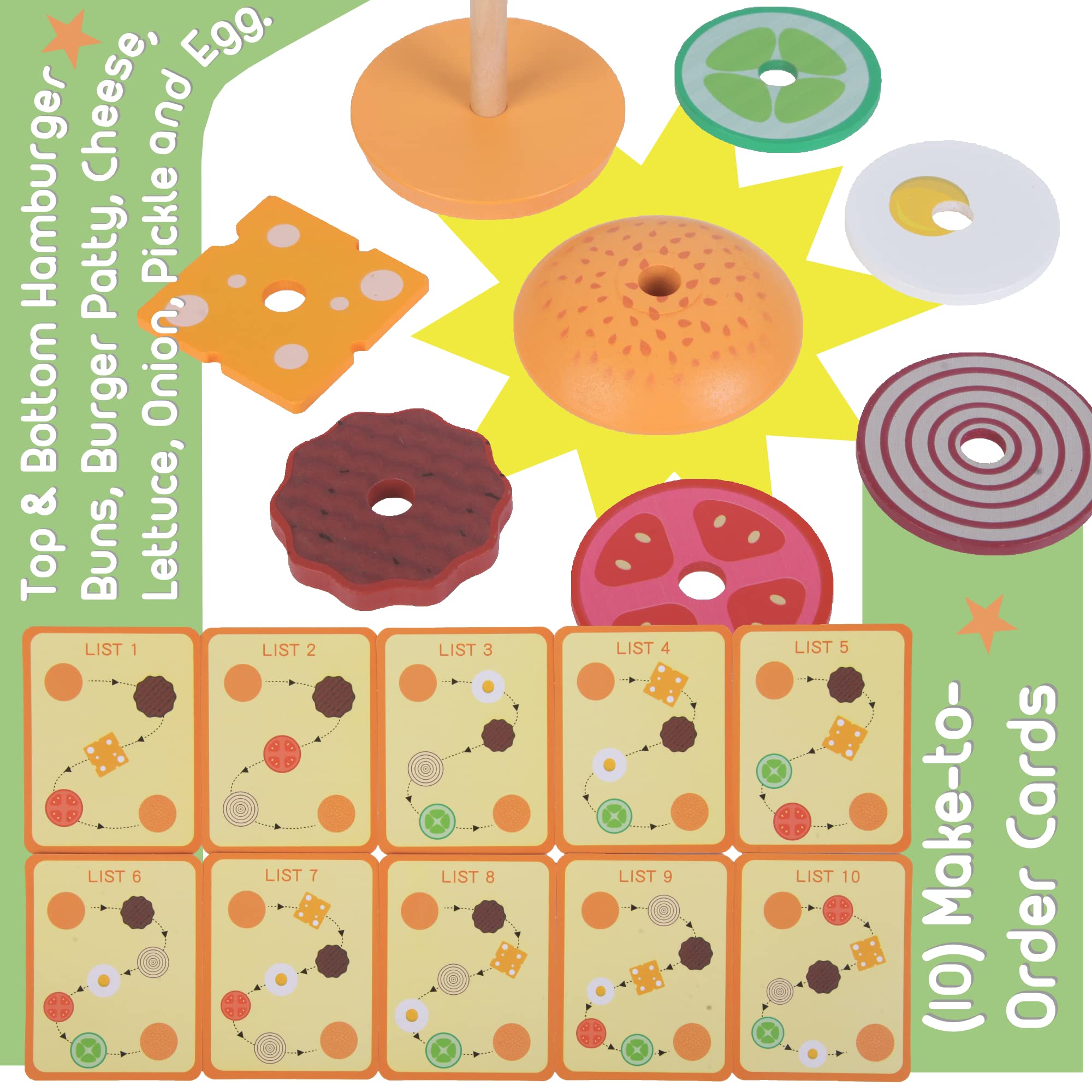 Mua Stacking Hamburger Toy, Create a Burger Sequencing Stacker, Food ...