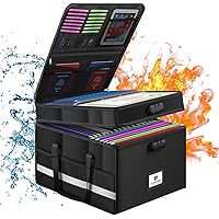 Amazon.com : ZOOPIP Fireproof Document Box, 2 Layer File Cabinet Hold 2 Sizes of Folders ...