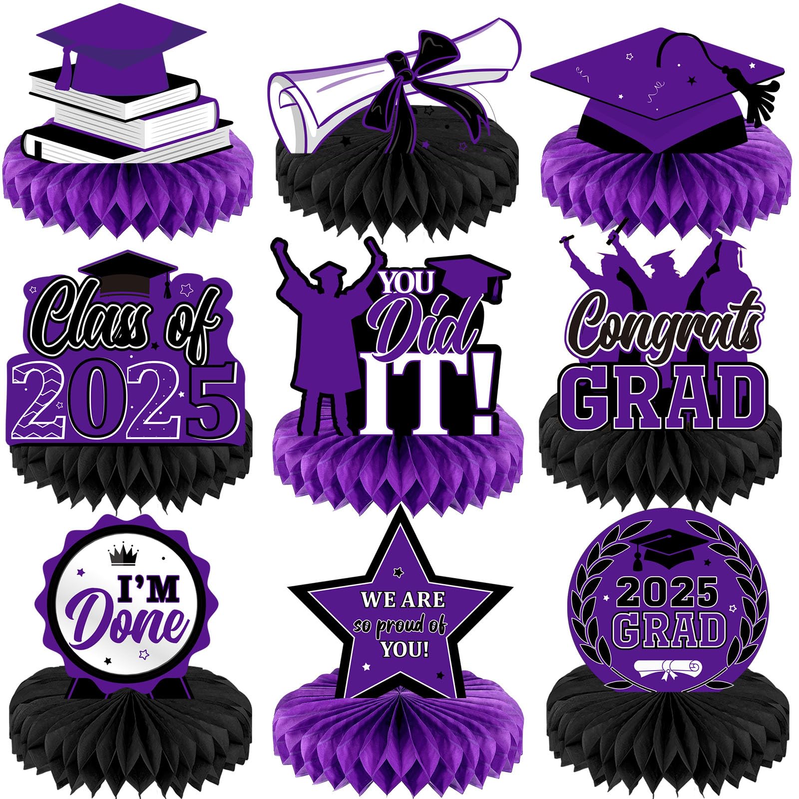 Yisong 9 Pieces 2025 Graduation Party Table Decorations Class of 2025 ...